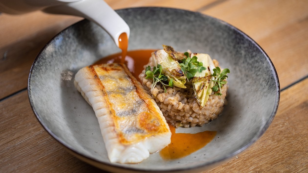 Fogas halászlé veloute-val - Recept